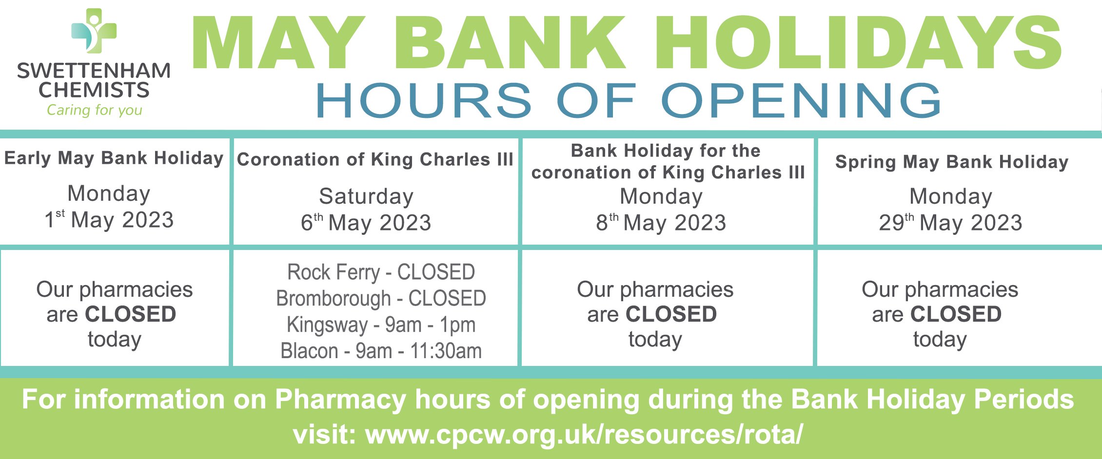 Coronation of King Charles III - Opening Hours Arrangements - Saturday ...