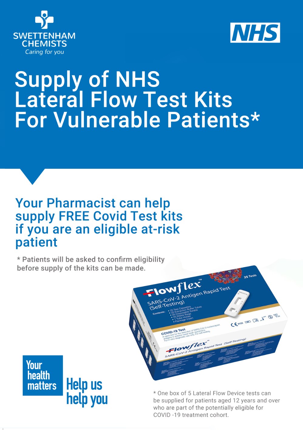 Supply of NHS Lateral Flow Test Kits for vulnerable patients ...