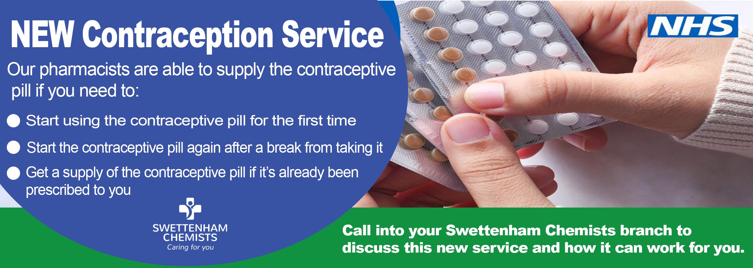 NEW Pharmacy Contraception Service - Available NOW! | Swettenham Chemists